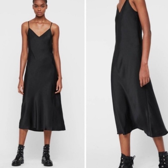 All Saints | Dresses | All Saints Black Slip Dress | Poshmark